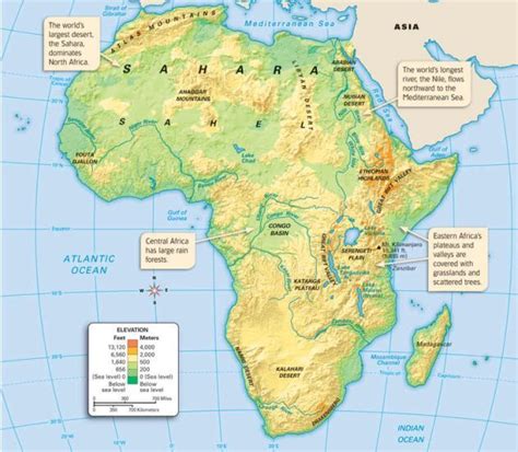 Africa Map Of Physical Features
