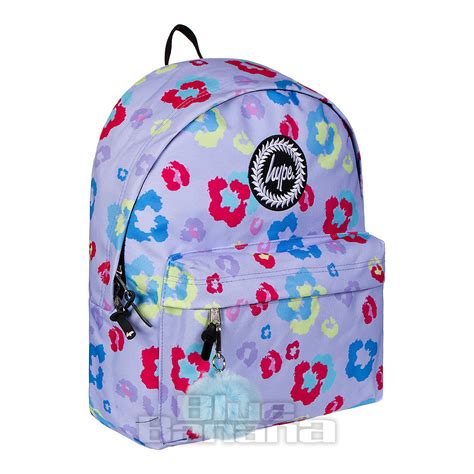 Hype Leopard Lilac Backpack School Rucksack And Bag