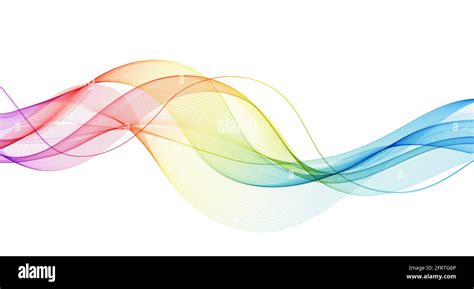 Vector Set Flowing Colorful Wave Lines Stock Vector