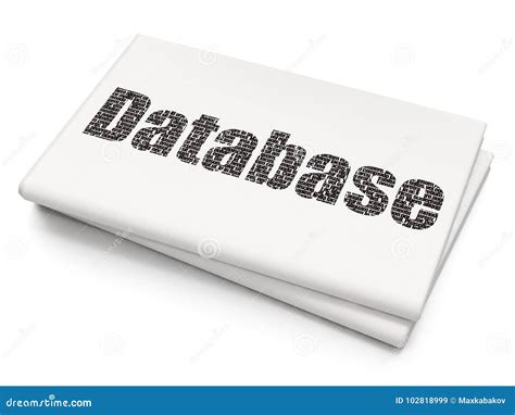 software concept database on blank newspaper background stock