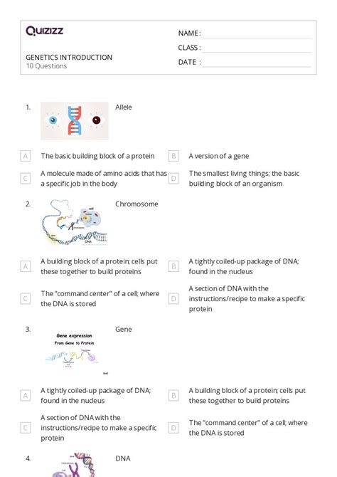 50 Introduction To Heredity Worksheets For 9th Class On Quizizz Free