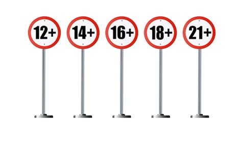 Premium Vector Age Limit Sign Set Adults Content Only Age