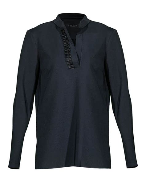 Shan Sofia Split Neck Jersey Top Blus