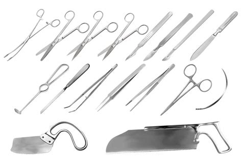 A Set Of Surgical Cutting Tools Reusable Scalpel Delicate Scalpel With Removable Blade