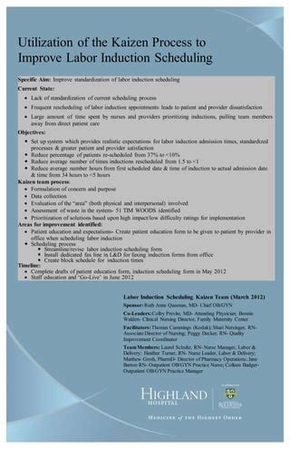 Labor Induction Scheduling Poster Docx
