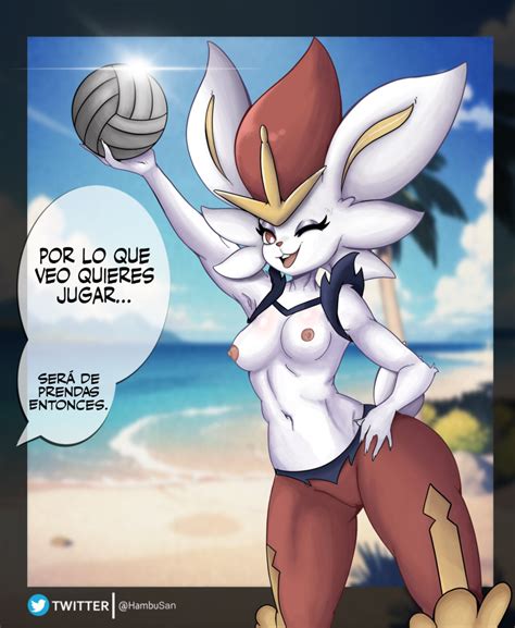 Rule 34 2d Aceburn Anthro Artist Request Beach Breasts Cinderace Dialogue Female Female