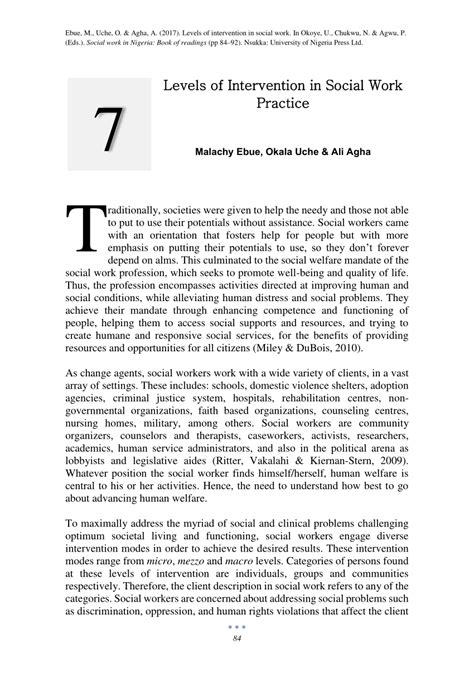 Pdf Chapter 7 Levels Of Intervention In Social Work Practice