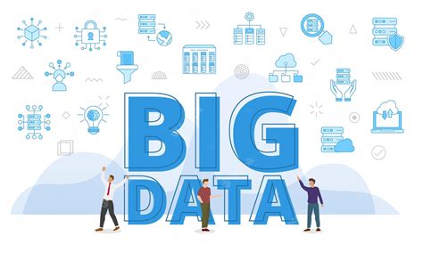 Premium Vector Big Data Concept With Big Words And People Surrounded