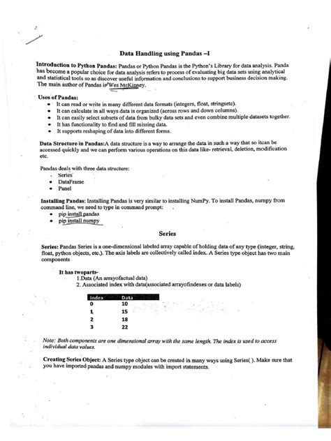 Data Handling Pandas Pdf