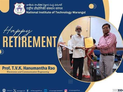 Nit Warangal On Linkedin Nitwarangal Retirement Thankyou