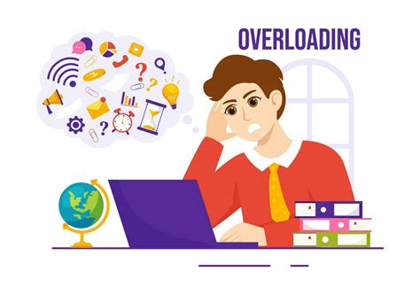 Overloading Vector Illustration With Busy Work And Multitasking Employee To Finish Many