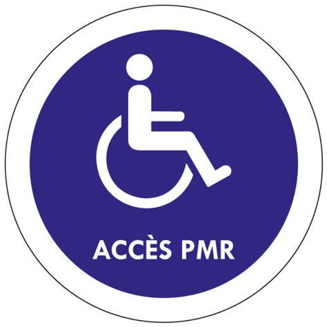 Accès Pmr Modèle 1 Rond Fond Bleu Avec Texte Pictomarket