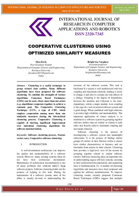 Cooperative Clustering Using Optimized Similarity Measures