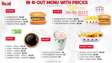 In N Out Menu With Prices Order Online Delivery