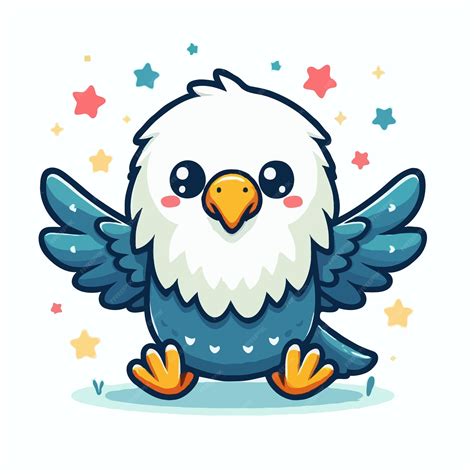 Premium Vector Cute Eagle Cartoon Vector On White Background
