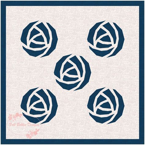 Art Nouveau Rose Foundation Paper Piecing Pattern Fpp Quilt Block 3 Sizes Instant Download