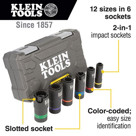 Klein 6 In 1 Impact Socket Set 660kit2 Arnett Industries Llc