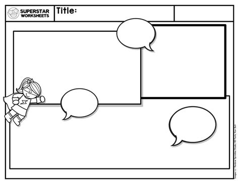 Comic Strip Template Free Printables Superstar Worksheets