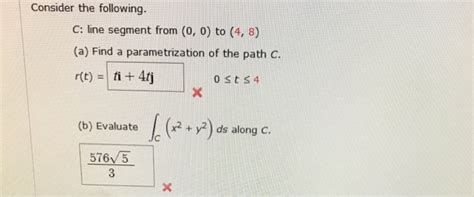 Solved Consider The Following C Line Segment From O To Chegg