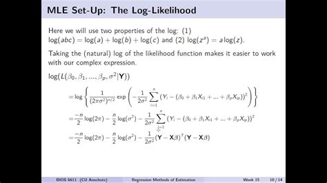 linear regression mle for methods of estimation youtube