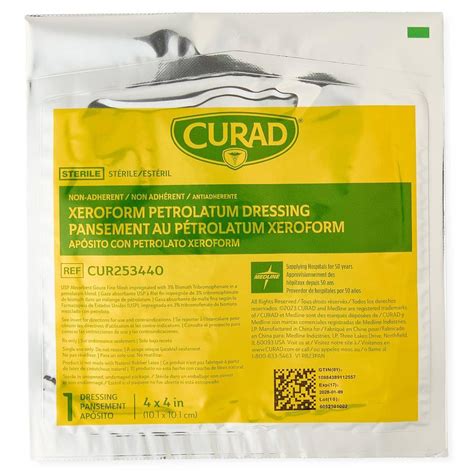 Curad Xeroform Petrolatum Gauze Dressing 4x4 Sterile