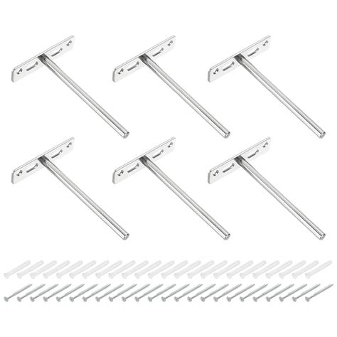 6set Floating Shelf Brackets 6 4 Holes Iron Hidden Shelf Supports