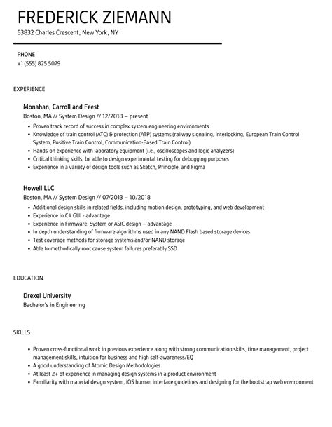 System Design Resume Samples Velvet Jobs