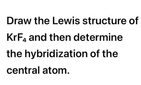 Answered Draw The Lewis Structure Of Krf And Bartleby