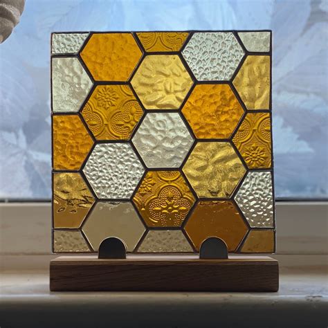 Pattern Stained Glass Honeycomb Pattern Digital Download Stained Glass
