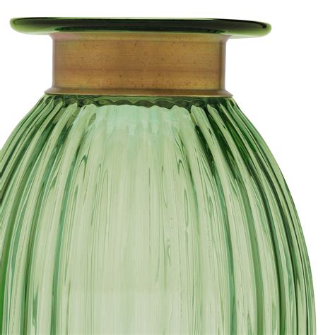 Shop Green Ribbed Glass Vase At Best Price Online In India