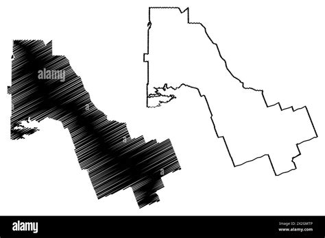 Nipissing District Canada Ontario Province North America Map Vector Illustration Scribble