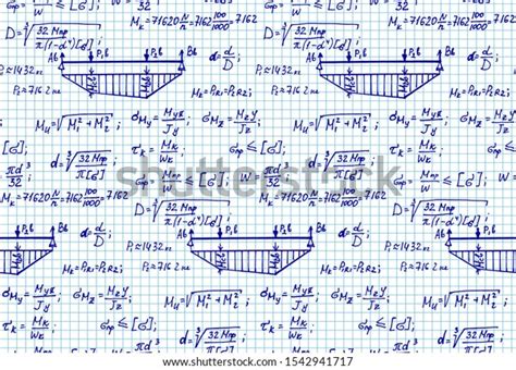 Physics Seamless Pattern Equations Figures Schemes Stock Vector Royalty Free 1542941717