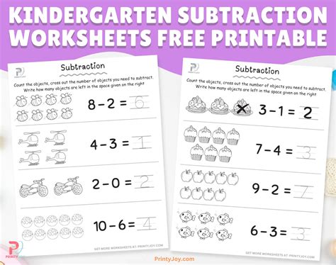 Kindergarten Subtraction Worksheets Free Printable