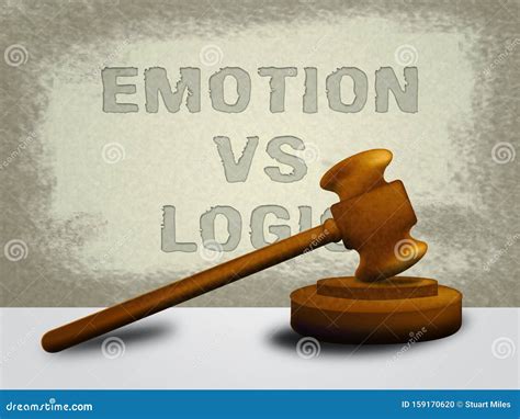 Emotion Vs Logic Words Depicts The Logical Compared With Emotional Mind 3d Illustration Stock