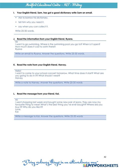 Ket Writing Uni Free Interactive Worksheets 5118195