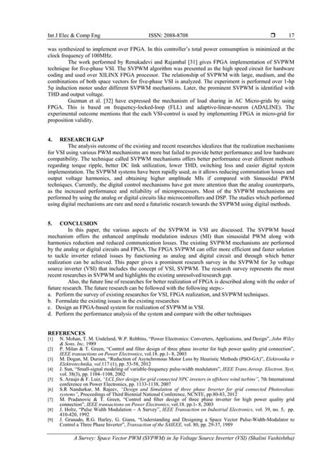 A Survey Space Vector Pwm Svpwm In 3φ Voltage Source Inverter Vsi Pdf