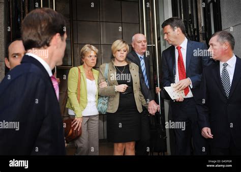Left To Right Sally Dowler Gemma Dowler And Bob Dowler With Their Lawyer Mark Lewis Second