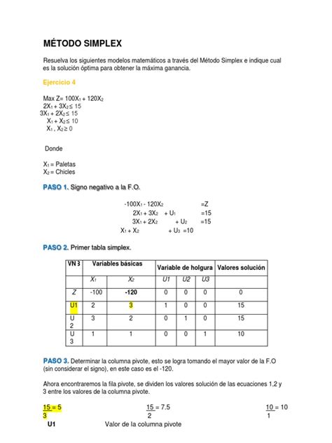 Simplex Resueltos Pdf Análisis Programación De Computadoras
