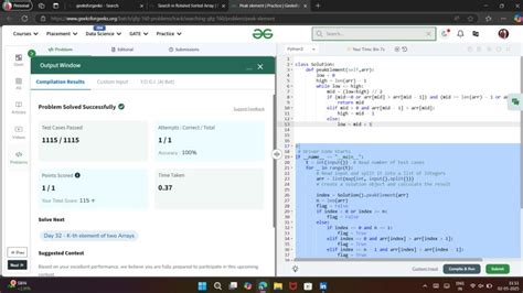 Day31 160dayschallenge Peakelement Binarysearch Python Rajkumar