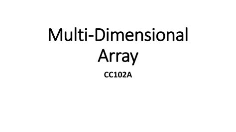 C Programming Language Multi Dimensional Arraypdf