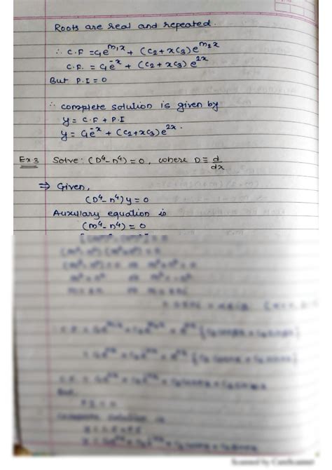 Solution Mathematics Linear Differential Equation With Constant