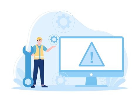 Premium Vector Computer Troubleshooting Service Trending Concept Flat