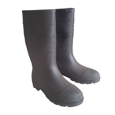 حذاء سيفتي Pvc بلاستيك أسود