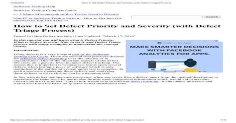 Download Pdf How To Set Defect Priority And Severity With Defect