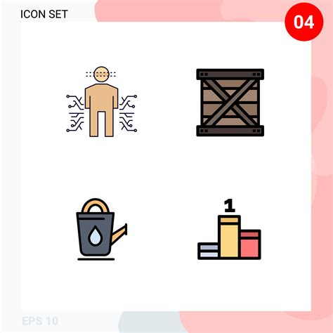 4 User Interface Filledline Flat Color Pack Of Modern Signs And Symbols