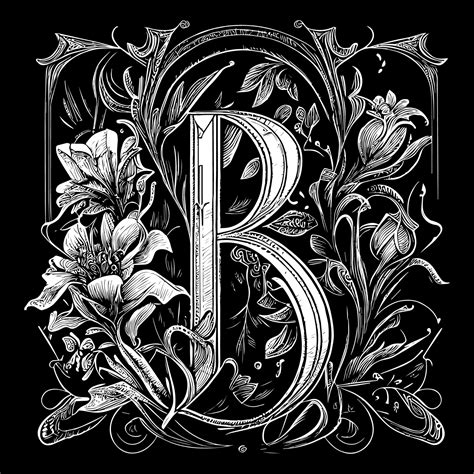 Letter B Floral Ornament Logo Is A Beautiful And Intricate Design That