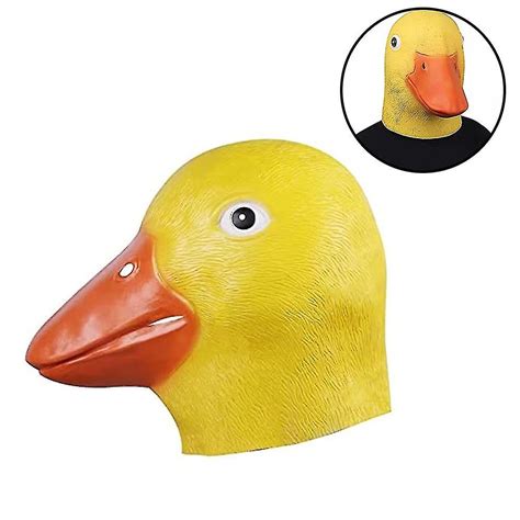 Halloween Novelty Deluxe Mask Duck Head Mask Latex Animal Mask Yellow