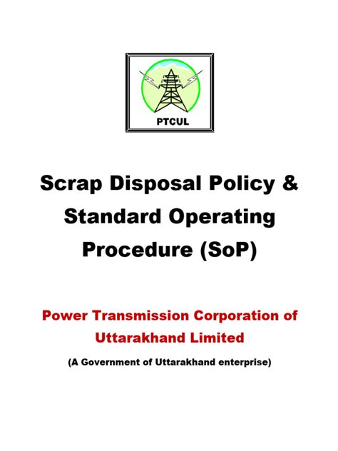 Approved By Bod Scrap Disposal Policy Standard Operating Procedure