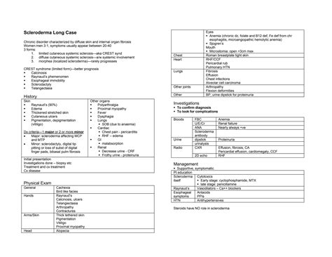 Scleroderma Long Case Summary Ppt