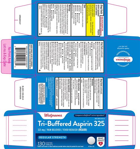 Regular Strength Tri Buffered Aspirin Tablet Film Coated Walgreen Company
